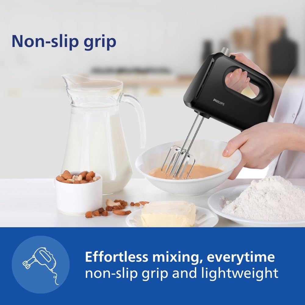 Philips HR3705/10 300 Watt Lightweight Hand Mixer, Blender with 5 spee ...