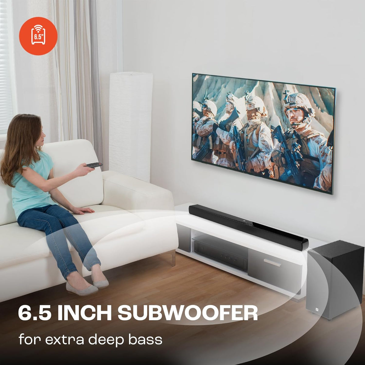 JBL Cinema SB190 Dolby Atmos Soundbar with Wireless Subwoofer Sound Mo ...