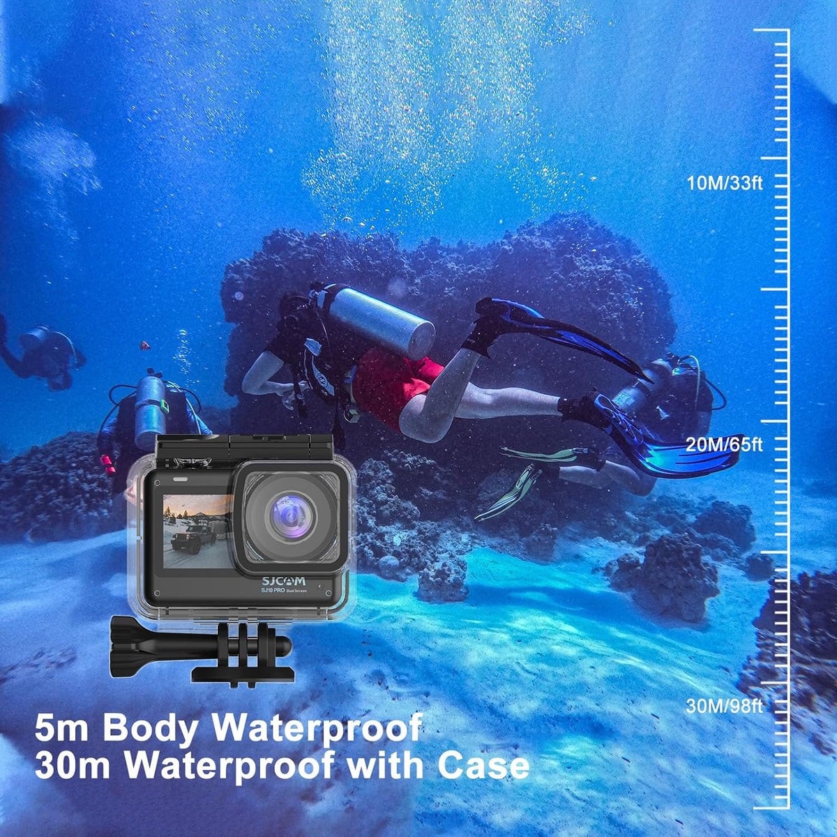 SJCAM SJ10 Pro Dual Screen 4K 7 Layer Glass Lenses Waterproof 2.33 ...