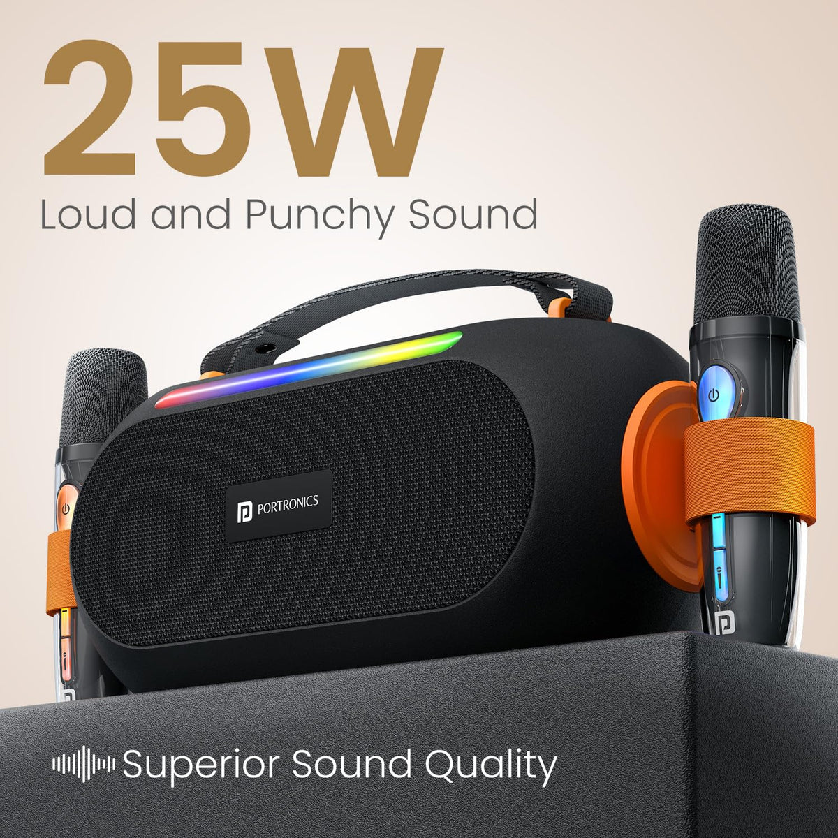 Portronics 25W Apollo 20 Wireless Bluetooth Portable Speaker with Dual ...