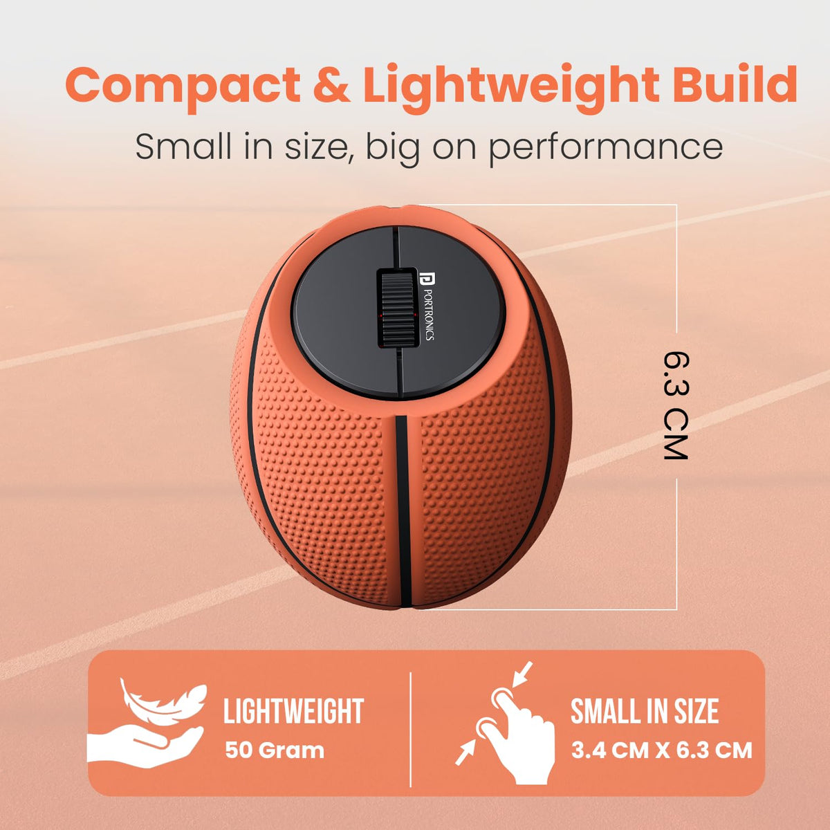 Portronics ToadPlay Basketball Mini Wireless Bluetooth Mouse with Dual ...