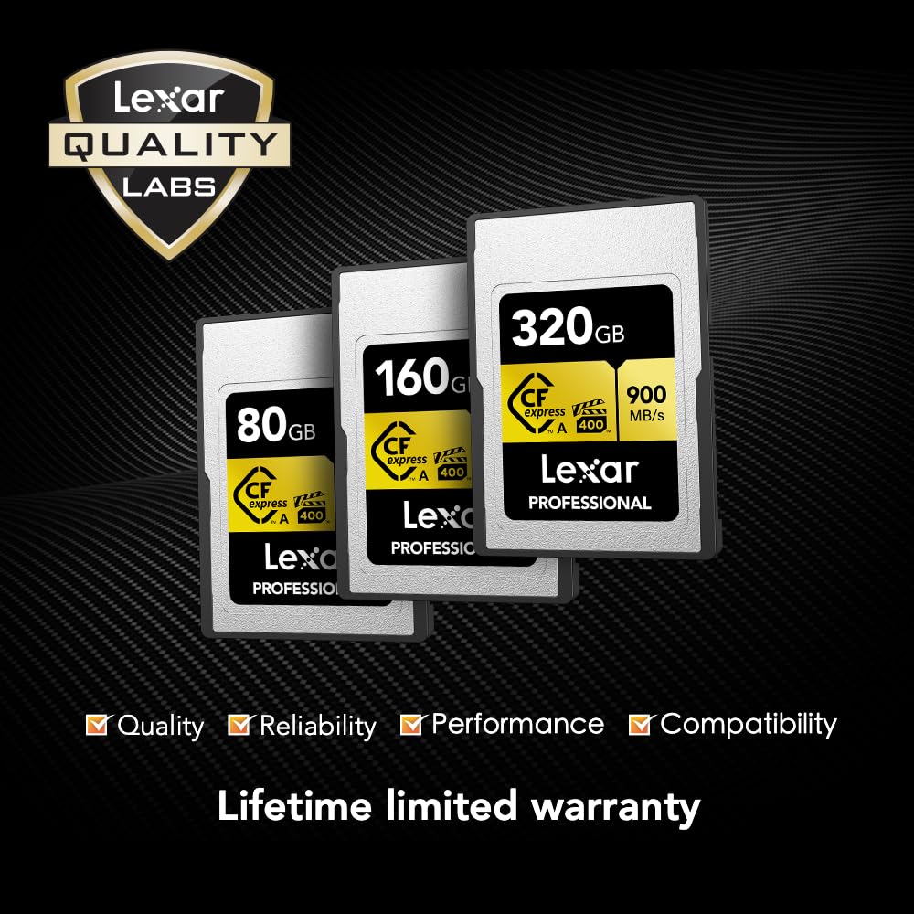 Lexar Professional 160GB CFexpress Type A Gold Series Memory Card Upto ...